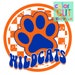 Wildcat Paw Preppy Mascot Png | Digital Download | Orange Royal Blue ...