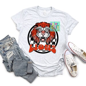 Lions Preppy Mascot Png | Digital Download | Red Silver Black Glitter ...