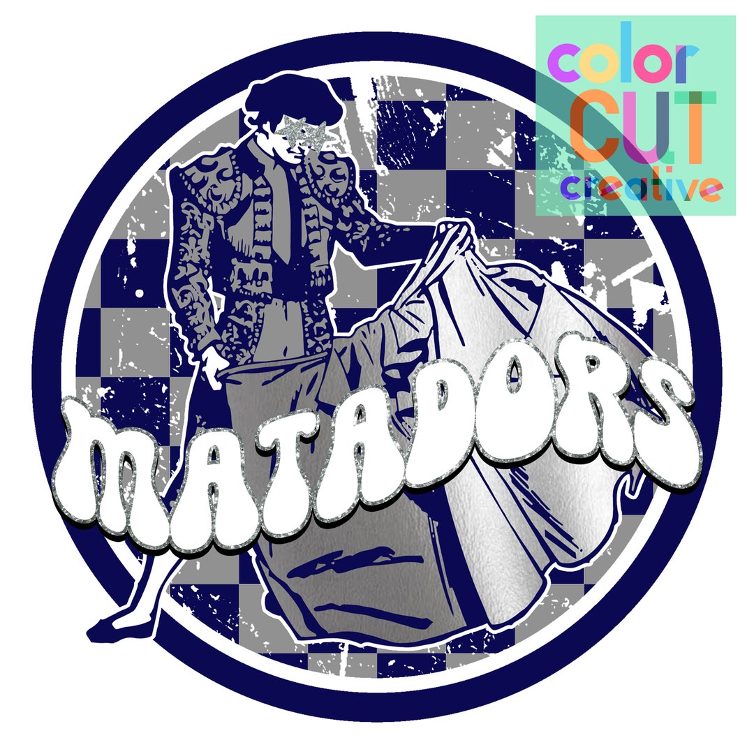 Matadors Preppy Mascot Png Digital Download Navy Silver Grey White - Etsy