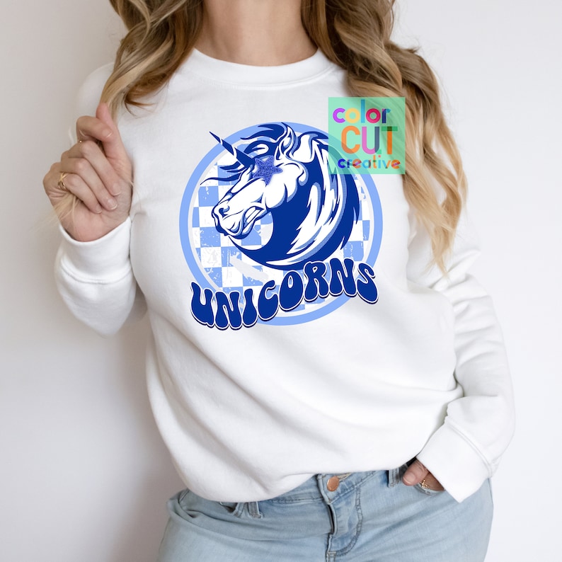 Unicorns Preppy Mascot Png Digital Download Royal Blue - Etsy
