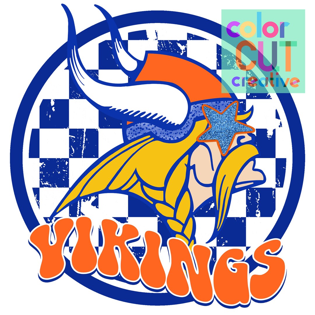 Vikings Preppy Mascot Png Digital Download Royal Blue Orange - Etsy