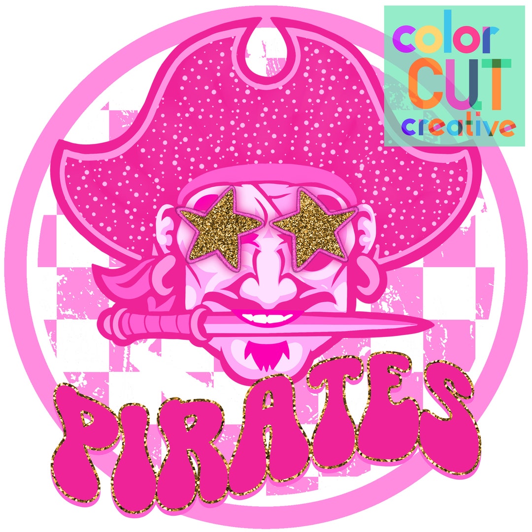 Pirates Preppy Mascot Png Digital Download Hot Pink Gold - Etsy