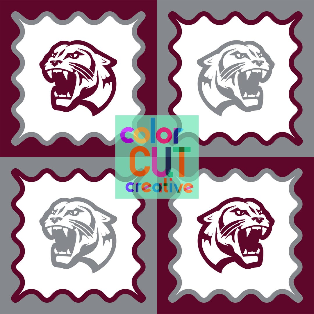 Panthers Quilted Mascot Png | Digital Download | Maroon Grey - Etsy