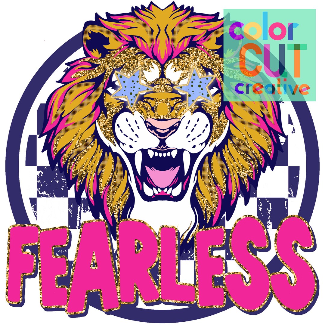 Fearless Lions Preppy Mascot Png | Digital Download | Pink Navy Gold ...