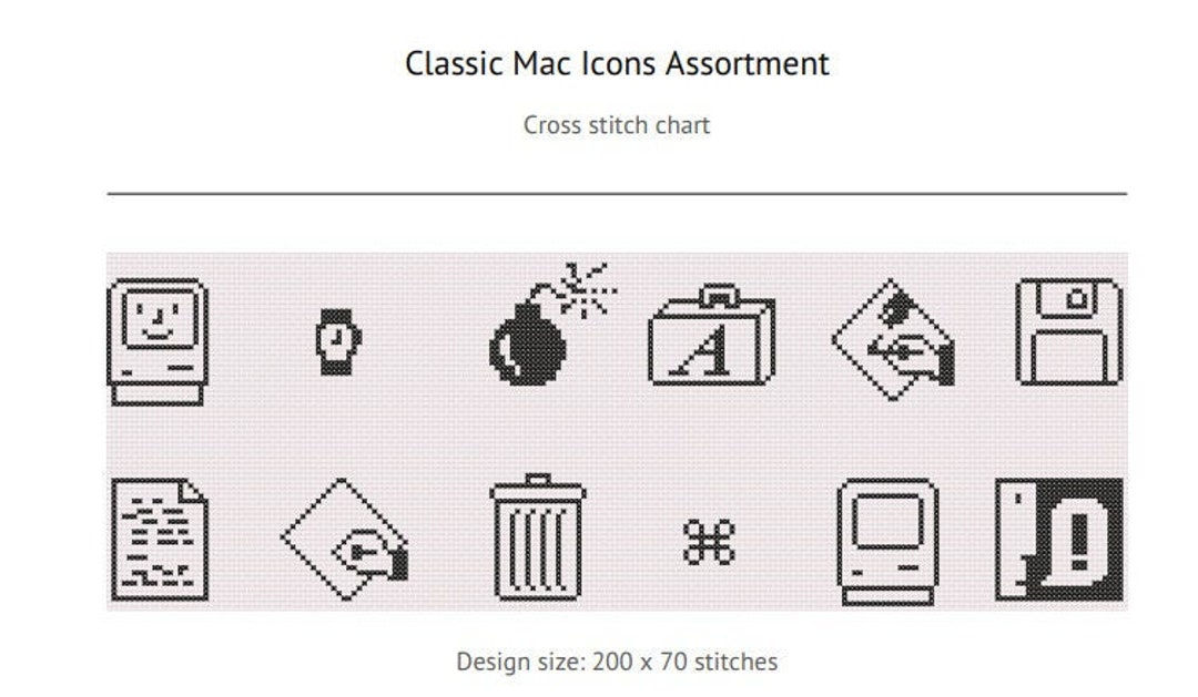 Classic Mac Icons Assortment Crossstitch Pattern - Etsy