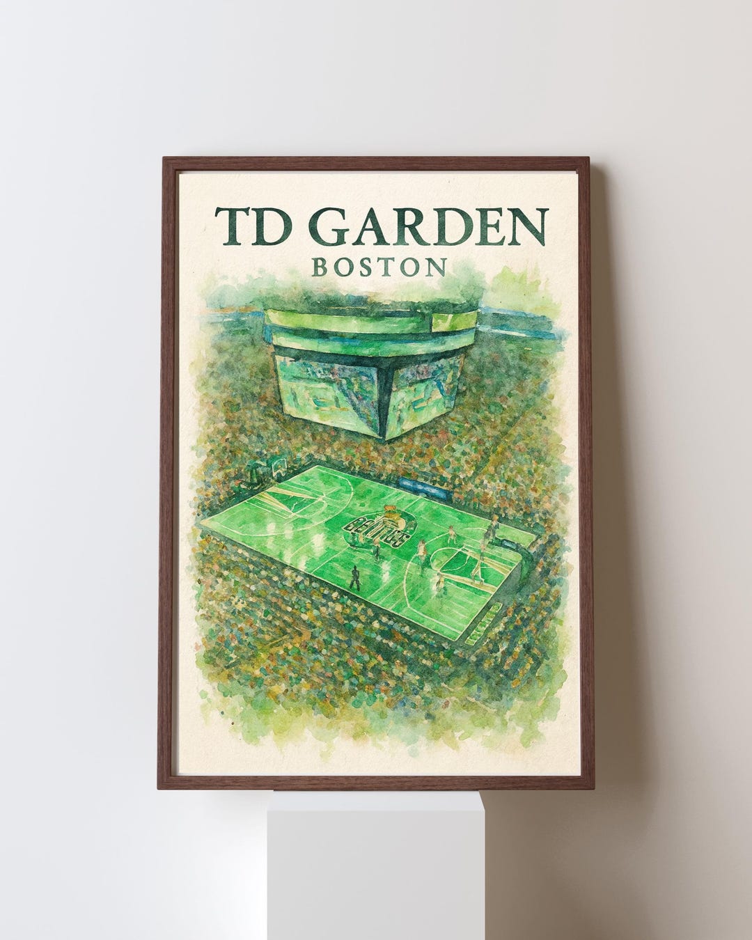 Watercolor TD Garden Poster | Boston Celtics Basketball Wall Art - Etsy
