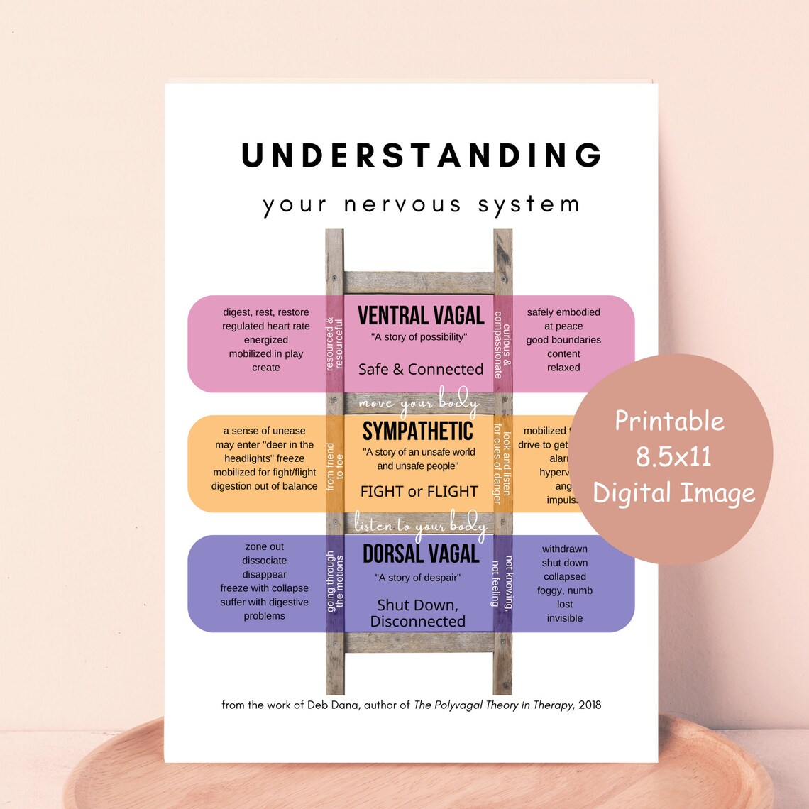 8.5x11 Nervous System States - Therapy Wall Art - Polyvagal Theory - Etsy