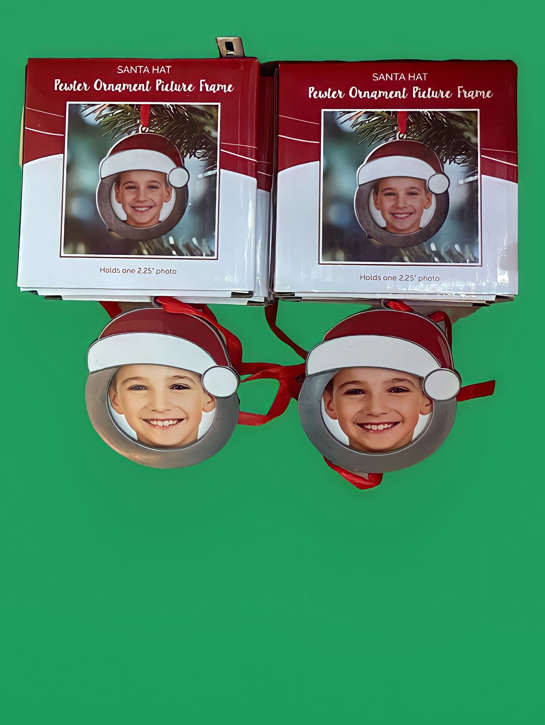 Christmas Personalized Santa Hat Photo Frame Ornament, Dog, Cat, Pet ...