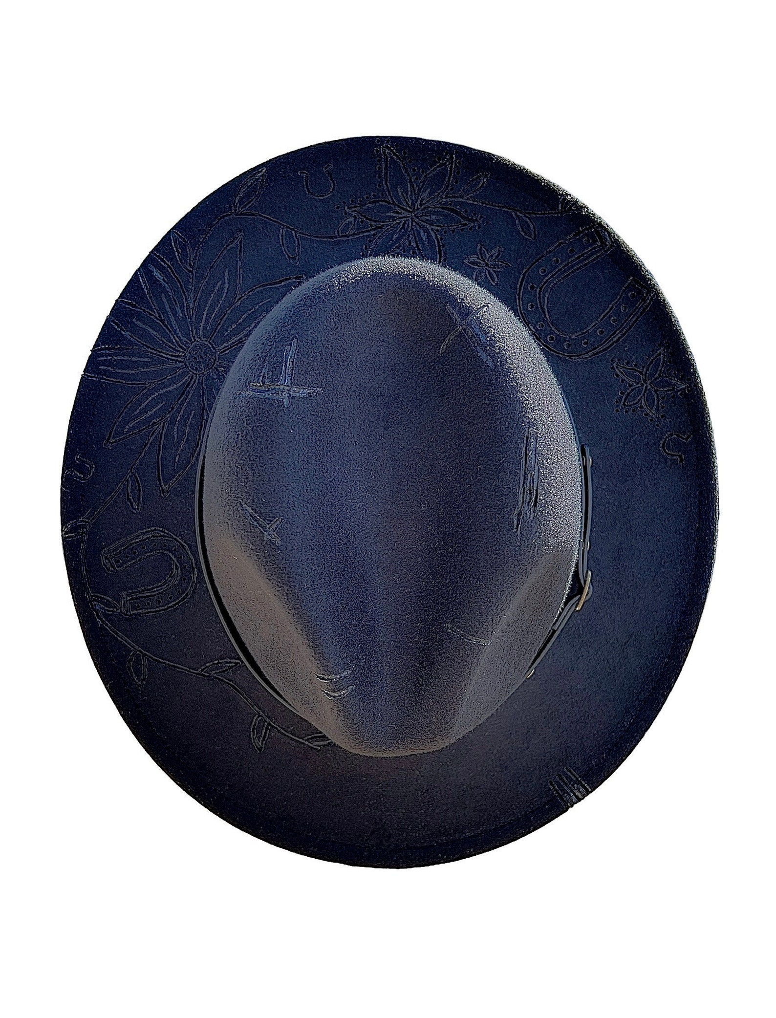 Burned Felt Hat - Design Above Brim PLUS Either an Additional Design ...