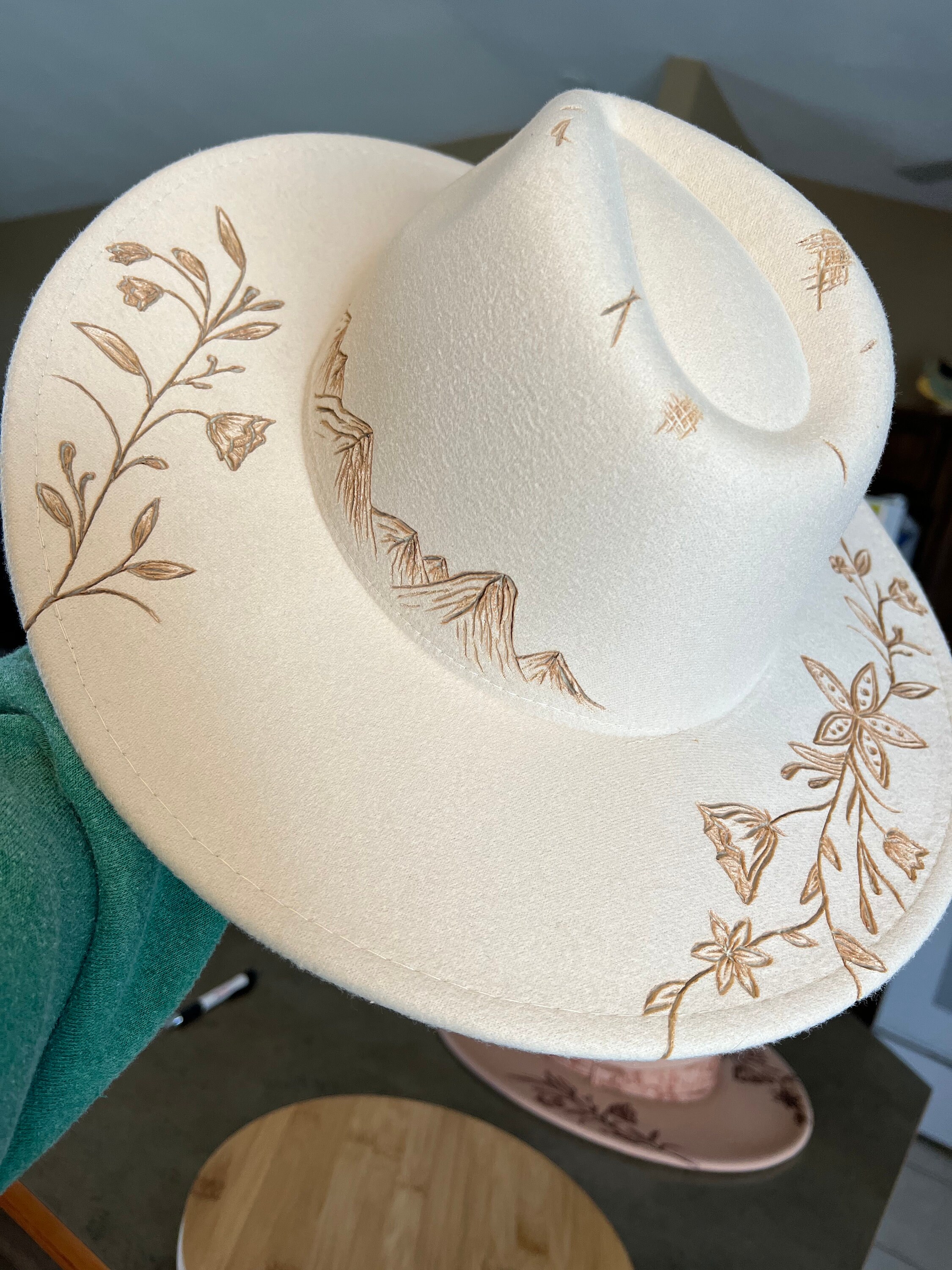 Burned Felt Hats Design Above Brim Only. No Words Just Design. custom ...