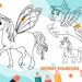 50 UNICORN Coloring Pages, Printable, Instant Download, 50 Unicorn ...