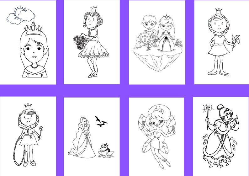 Coloring Pages for Kids 50 Pages Special Princess, Castle, Prince ...