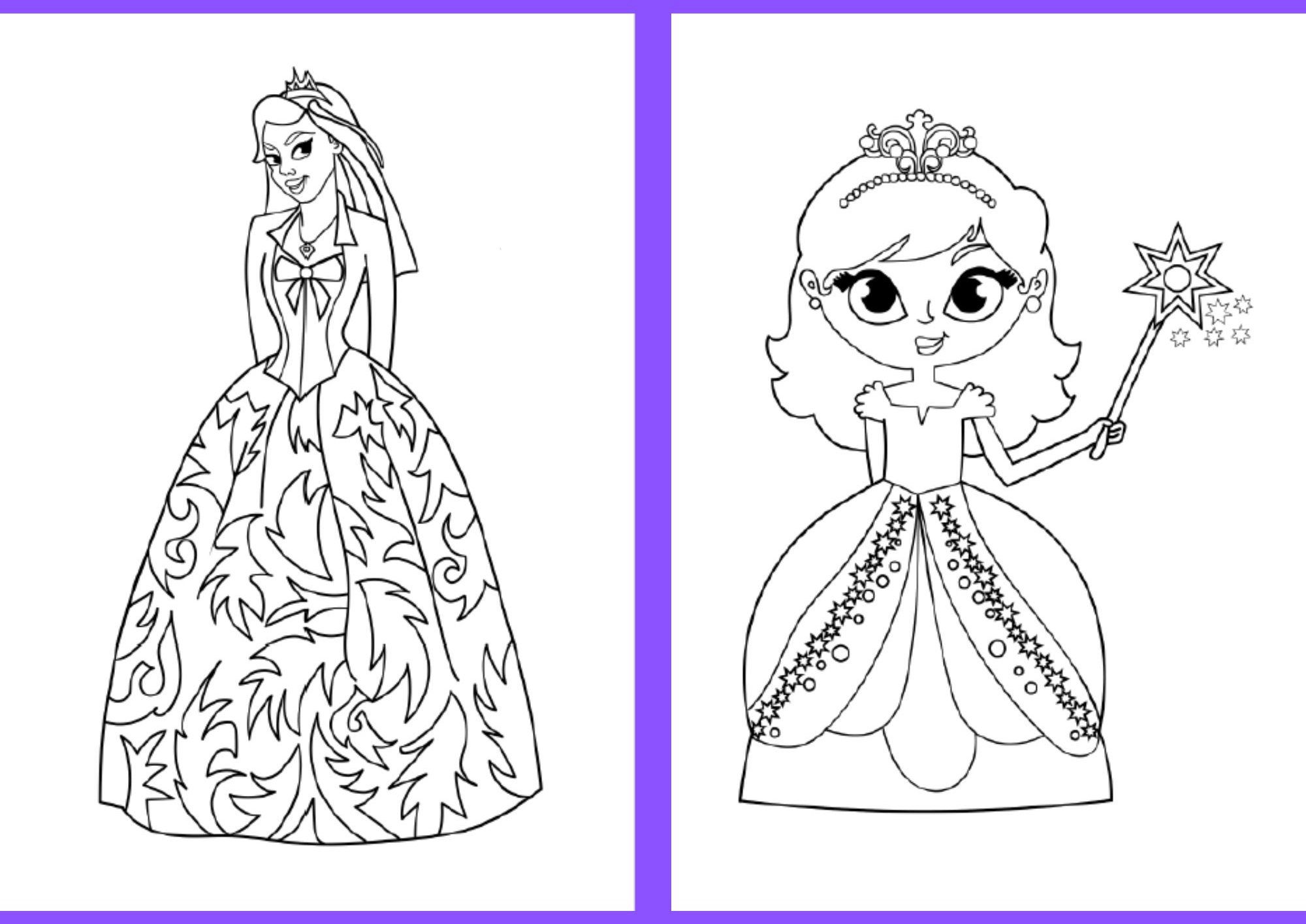 Coloring Pages for Kids 50 Pages Special Princess, Castle, Prince ...