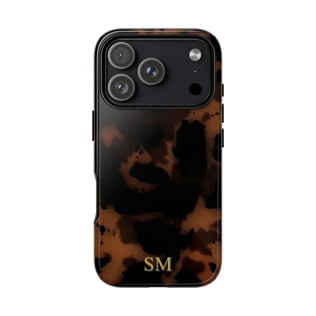 Tortoise Shell Phone Case With Initials | Personalized Boho iPhone ...