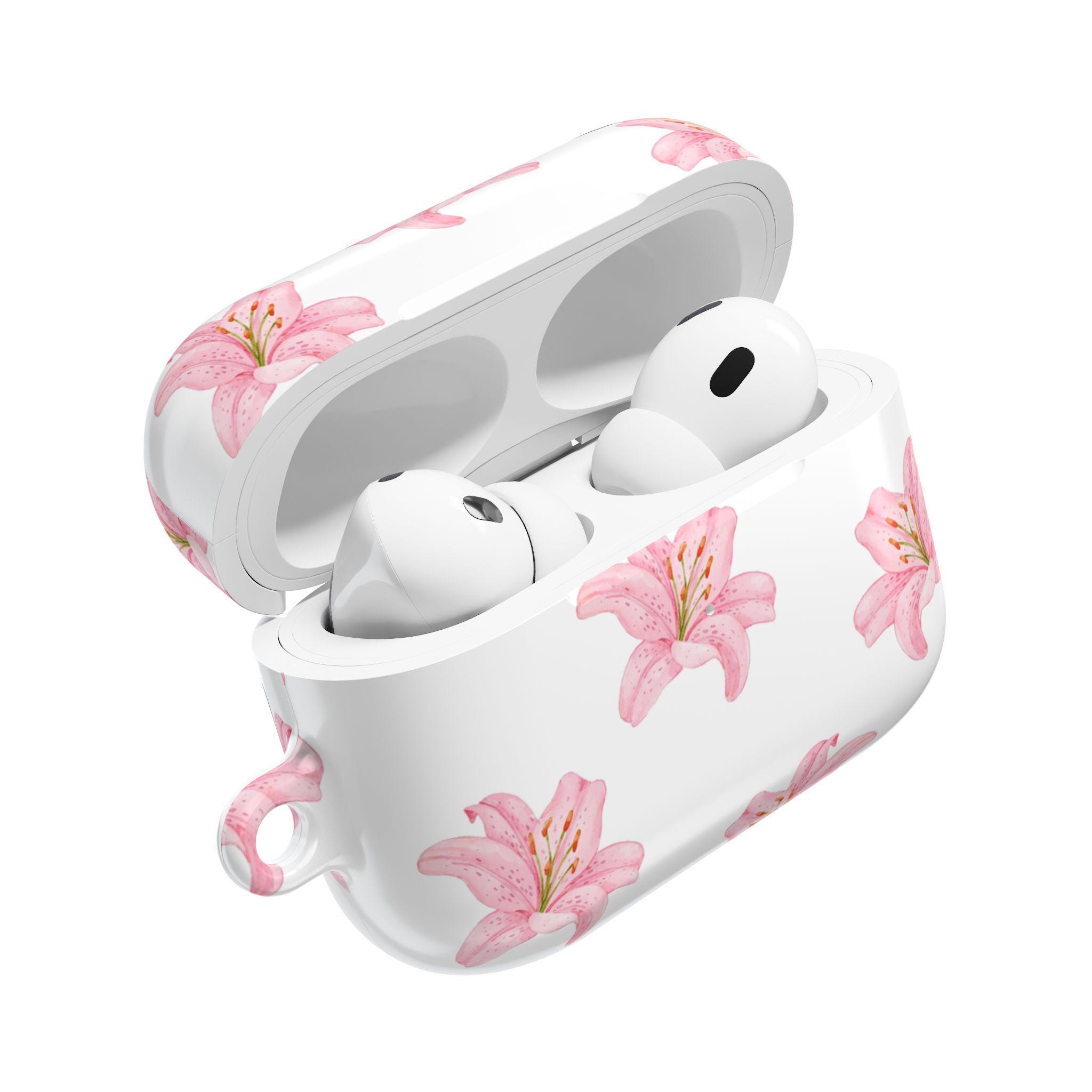 Pink Tiger Lily AirPod Case, Floral Air Pods Protector Cover, Flower ...
