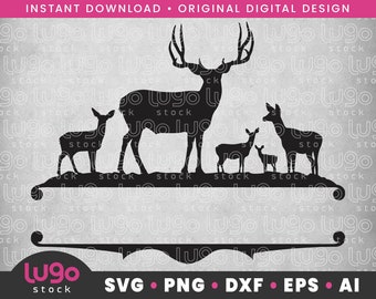 Buck Deer Scene DXF SVG PDF Digital Download - Etsy