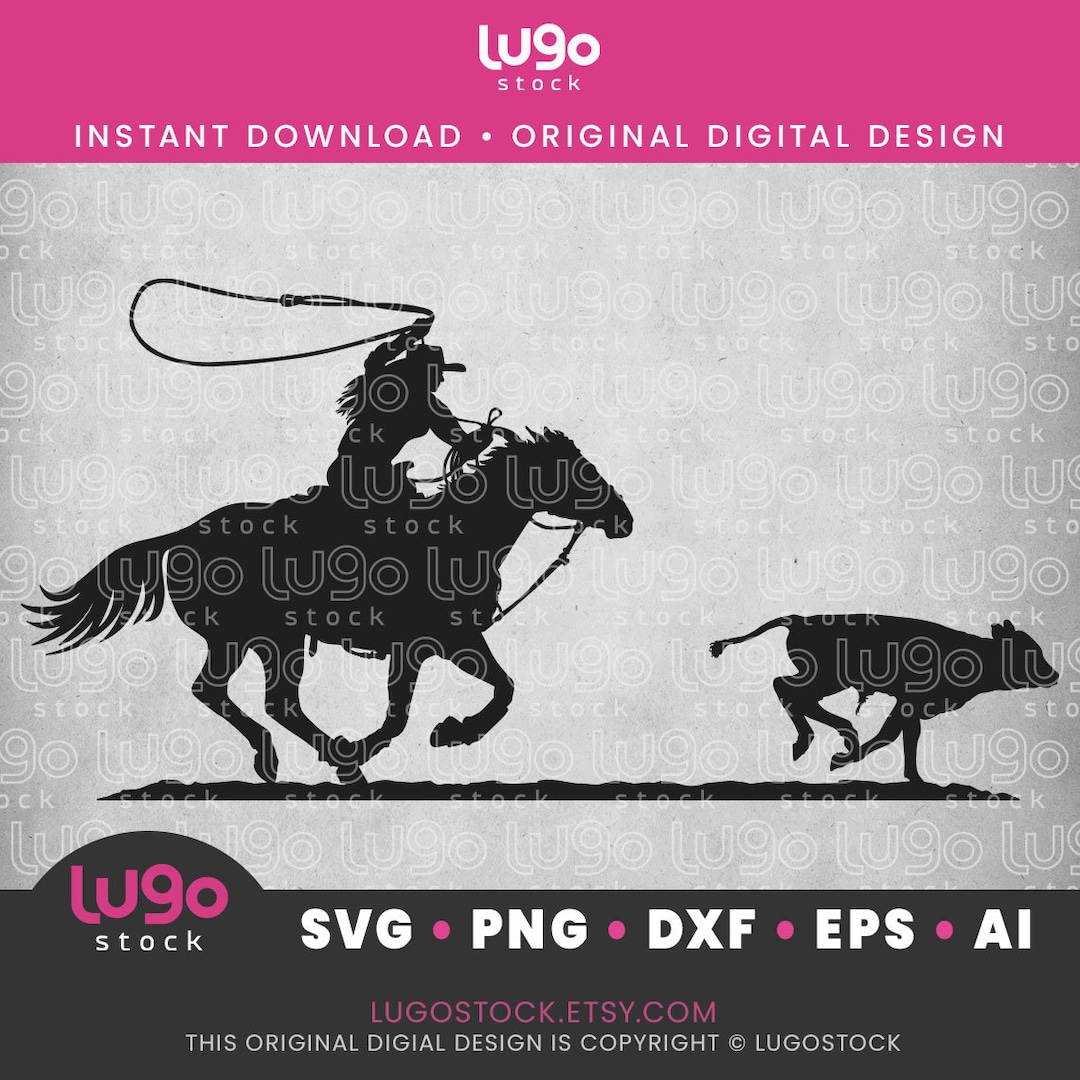 Rodeo Cowgirl SVG | Woman Calf Roper SVG | Woman Breakaway Roping ...