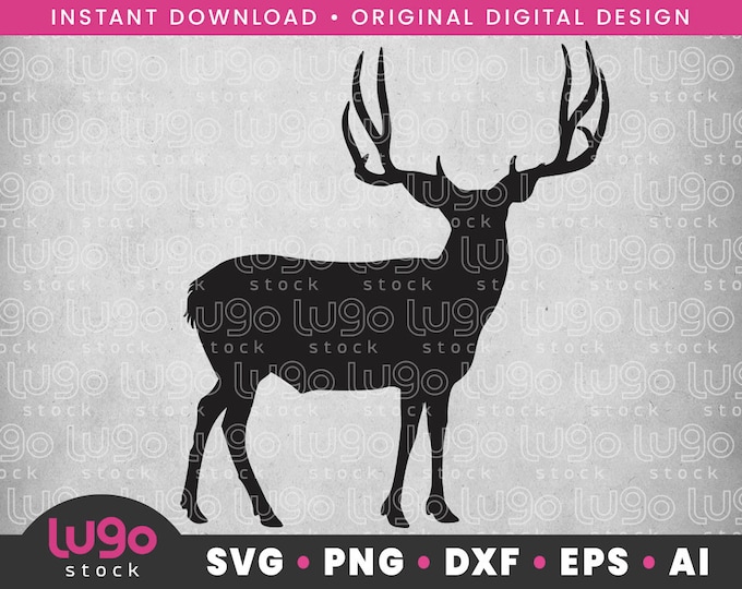 Deer Buck Running Vector .eps, .dxf, .svg .png Vinyl Cutter Ready, T ...