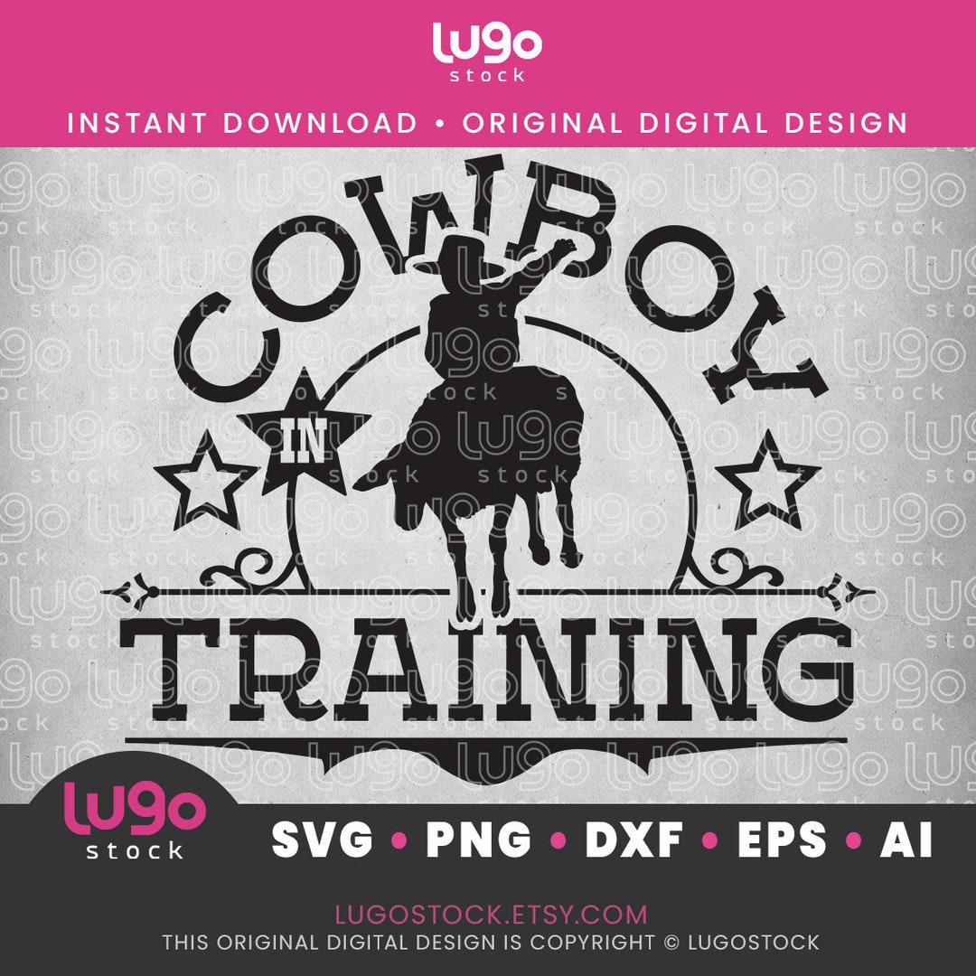 Cowboy in Training SVG Rodeo Mutton Bustin Sheep Riding Silhouette ...