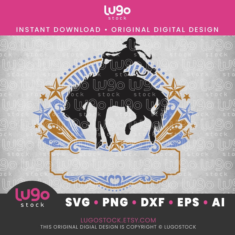 Rodeo Cowboy Bronc Rider Design Svg Silhouette Vector Clipart INSTANT ...