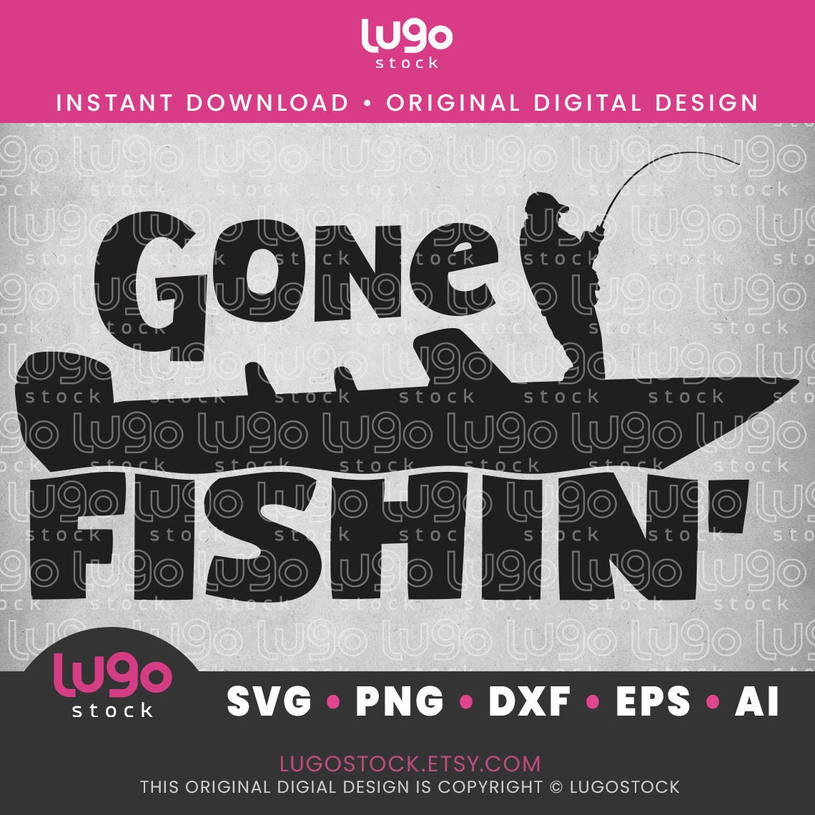 Gone Fishing Svg Fishing Silhouette Boat Fishing Scene Svg Fisherman ...