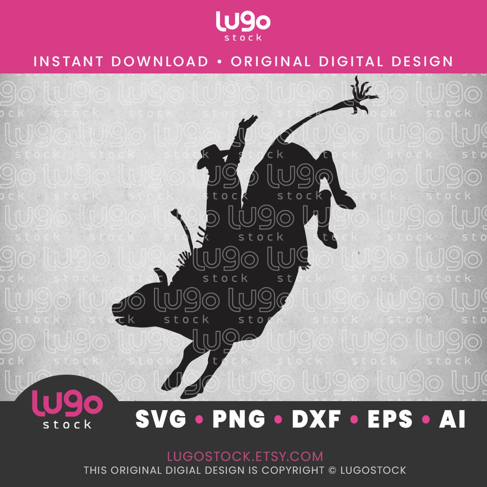 Rodeo Cowboy Bucking Bull Rider Svg Silhouette Vector Clipart INSTANT ...