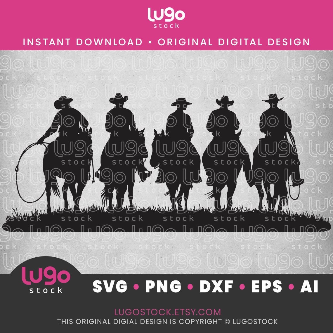 Ranch Cowboy Silhouettes | Western Cowboys | Cowhorse | Vector Clipart ...
