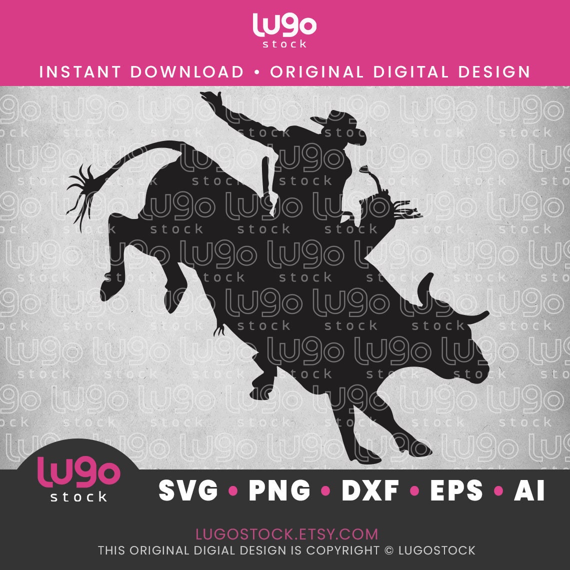 Rodeo Cowboy Bucking Bull Rider Svg Silhouette Vector Clipart INSTANT ...