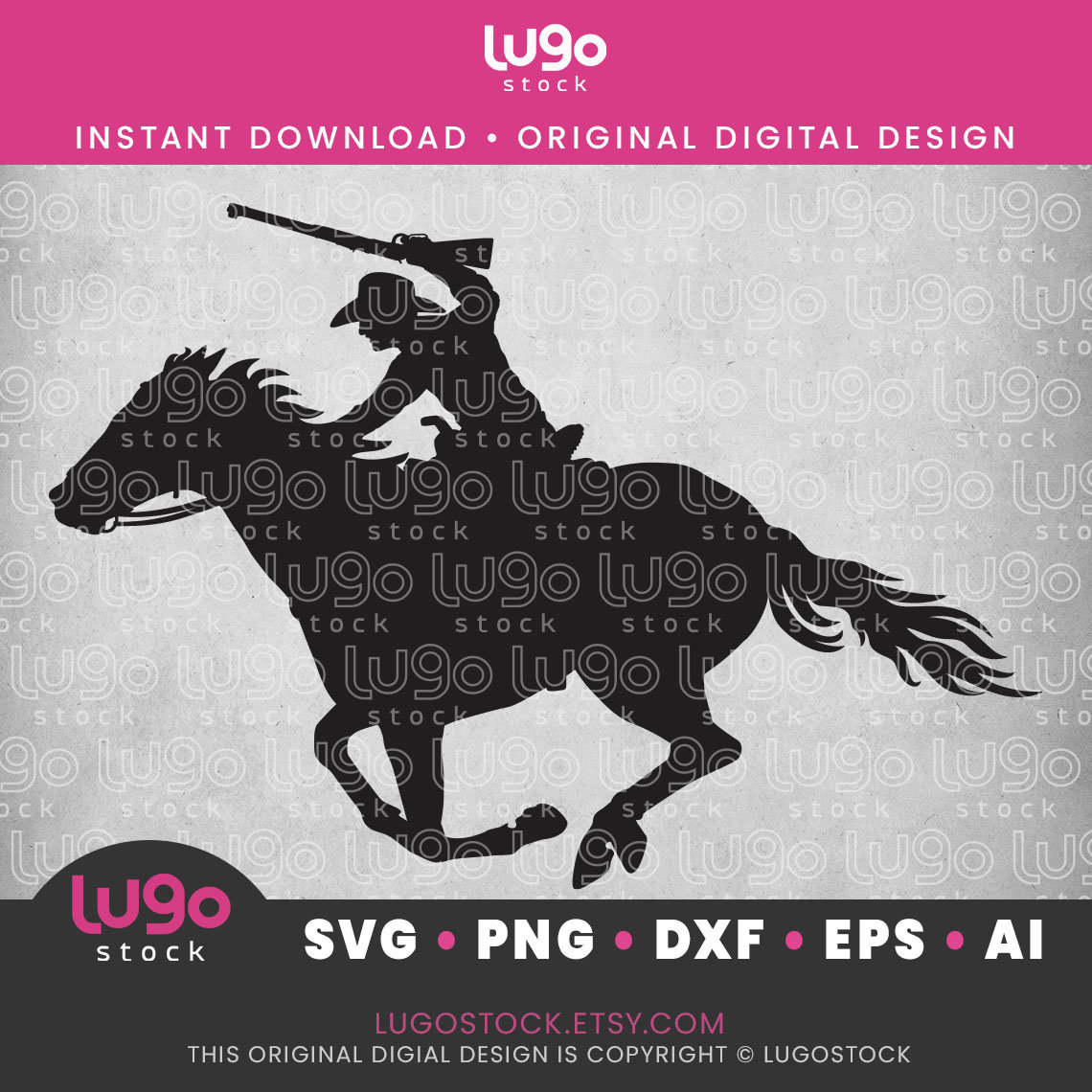 Outlaw Cowboy Riding a Fast Horse | Svg Silhouette | Vector Clipart ...