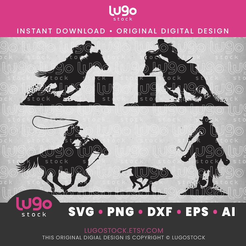 Rodeo Cowgirl Bundle | Svg Silhouette | Vector Clipart | INSTANT ...