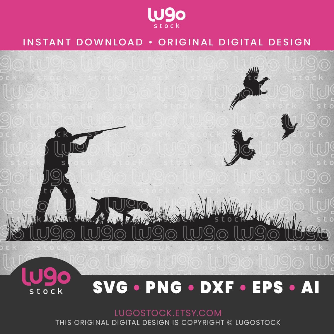 Pheasant Hunting SVG | Bird Hunter Silhouette | Pheasant Svg | Upland ...