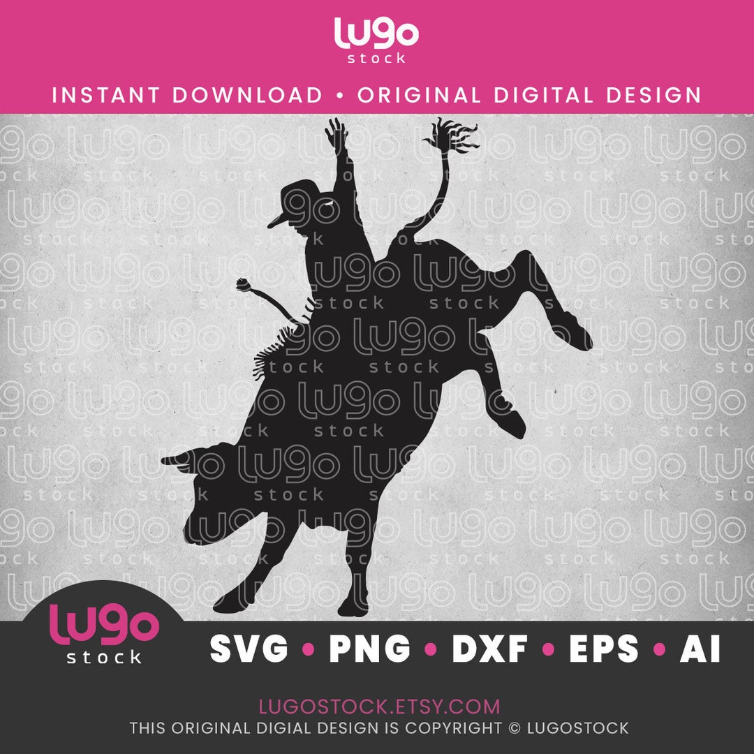Rodeo Cowboy Bucking Bull Rider | Svg Silhouette | Vector Clipart ...