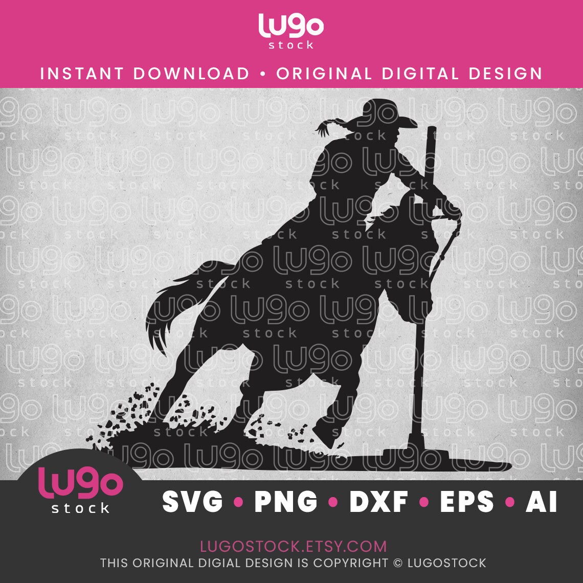 Rodeo Cowgirl Pole Bending Svg Silhouette Vector Clipart INSTANT ...