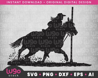 Rodeo Cowgirl Pole Bending Svg Silhouette Vector Clipart - Etsy