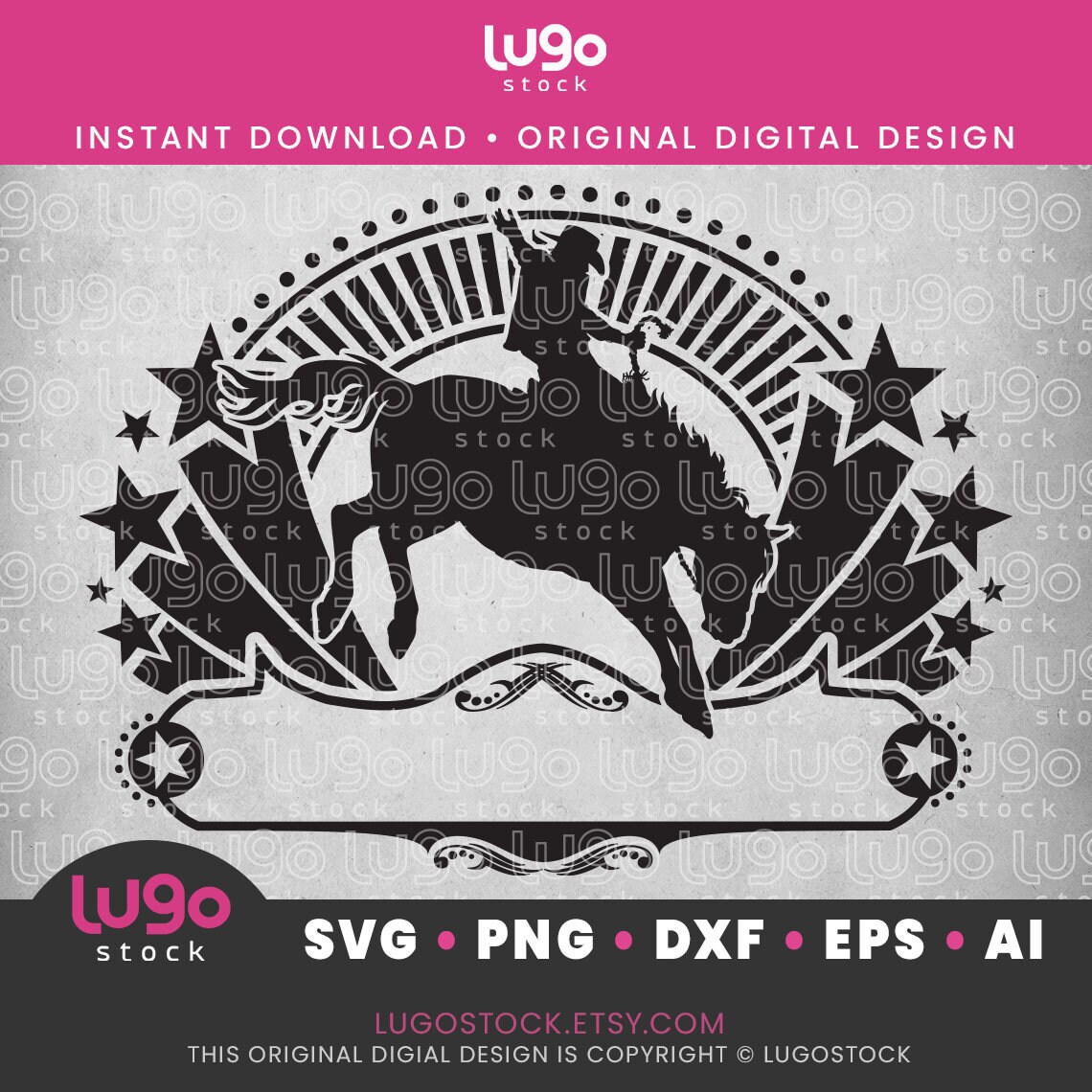 Rodeo Cowboy Bronc Riding Svg Silhouette Vector Clipart INSTANT DIGITAL ...