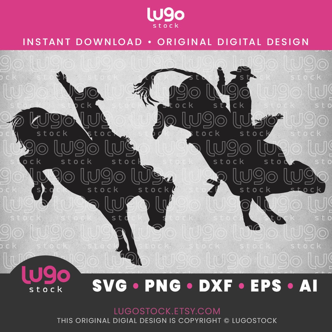 Rodeo Cowboy Set | Svg Silhouette | Vector Clipart | INSTANT DIGITAL ...