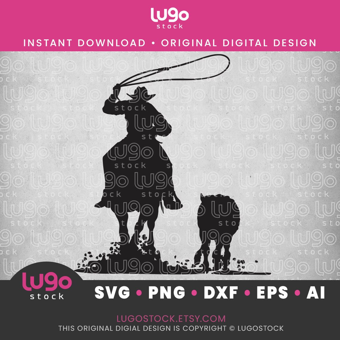 Rodeo Cowboy Calf Roper Svg Silhouette Vector Clipart - Etsy
