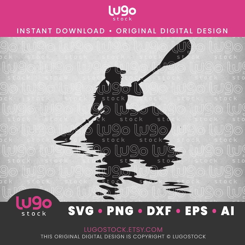 Female Kayaking Svg Kayaking Silhouette Water Sports Ocean - Etsy