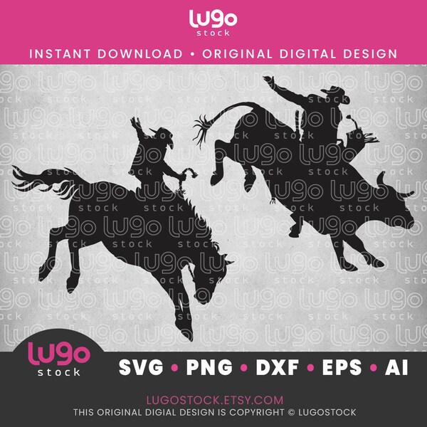 Bronc Rider Clipart - Etsy