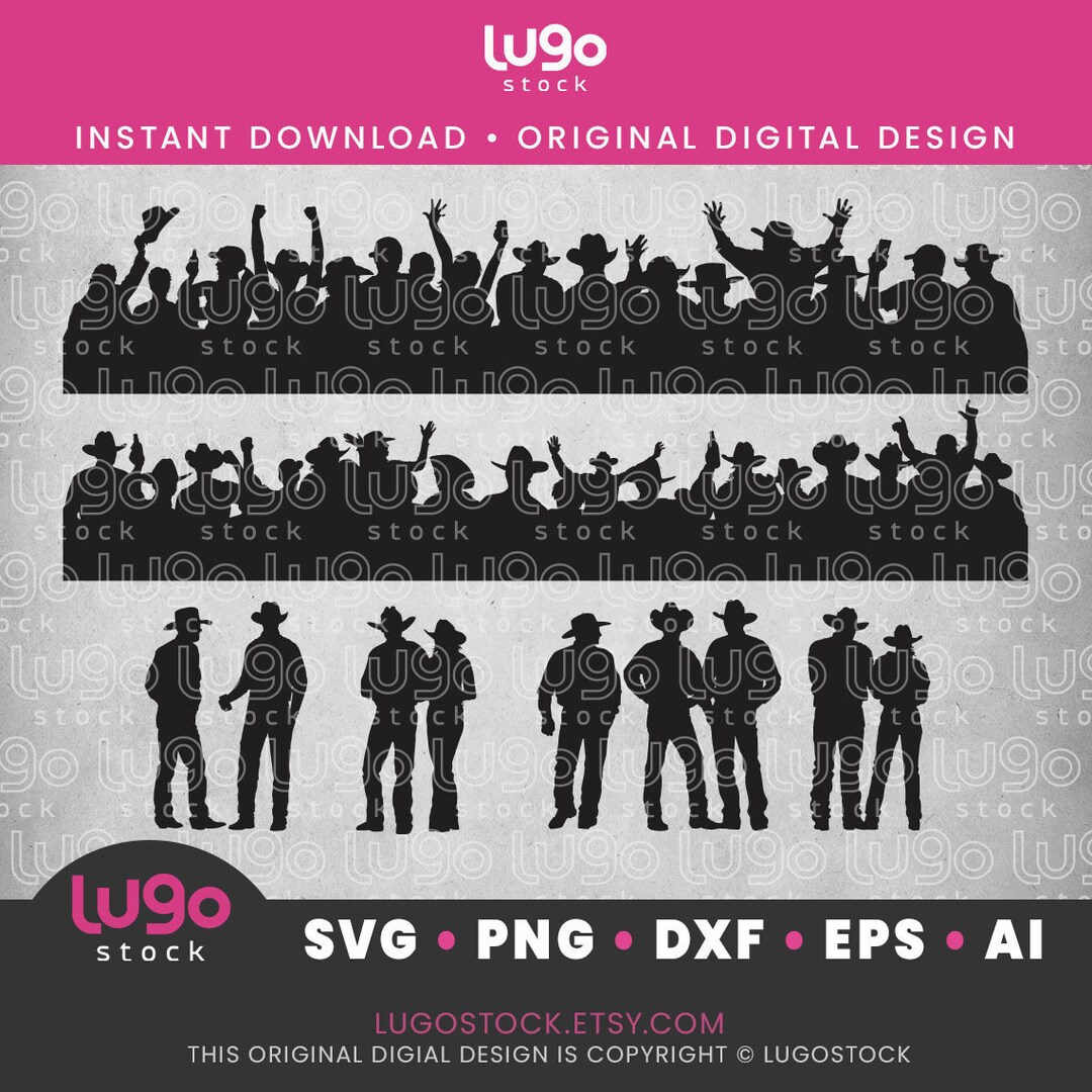 Cowboy Rodeo Crowd Bundle | Country Music Concert | Cowgirl Svg | Svg ...