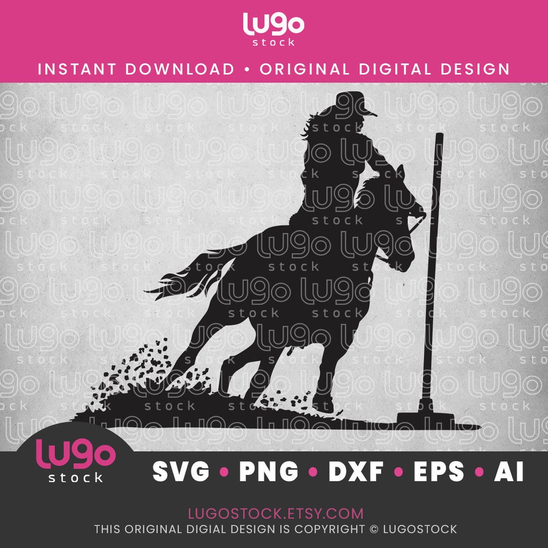 Rodeo Cowgirl Pole Bending | Svg Silhouette | Vector Clipart | INSTANT ...