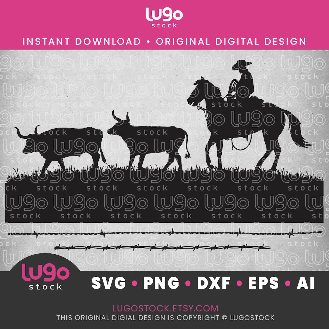 Cowboy Silhouette | Vector Clipart | INSTANT DIGITAL DOWNLOAD | Svg ...