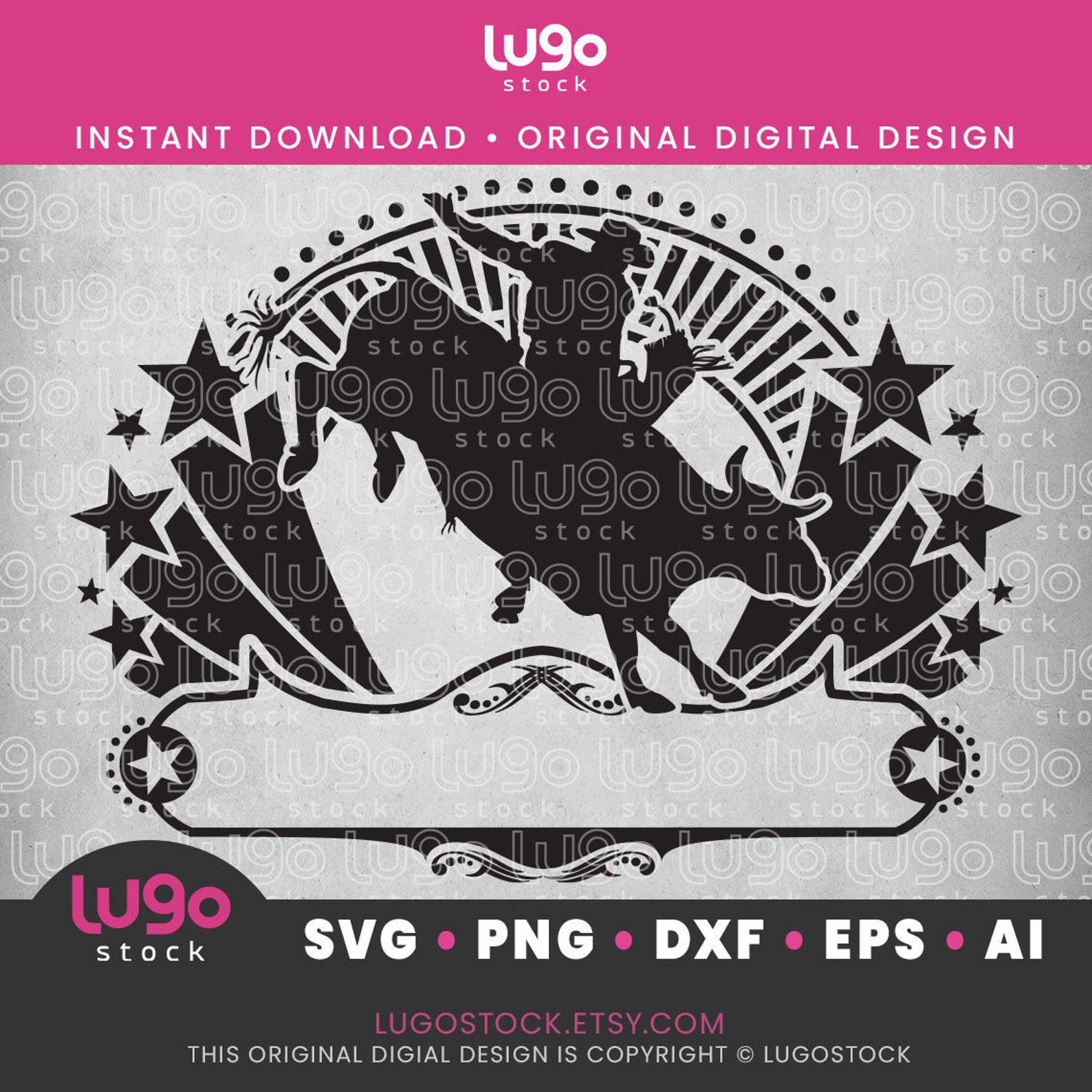 Rodeo Cowboy Bull Riding Svg Silhouette Vector Clipart INSTANT DIGITAL ...