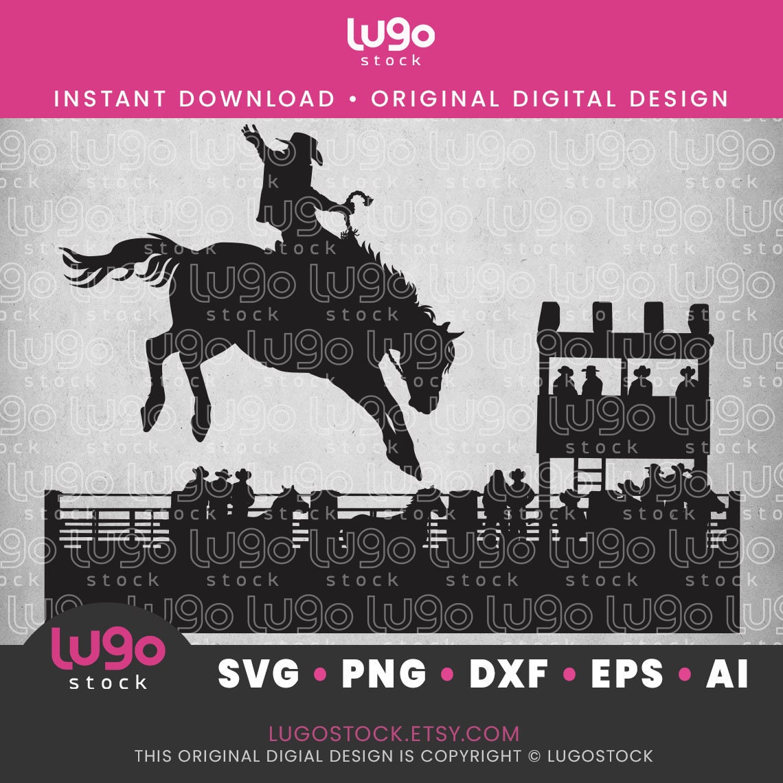 Rodeo Cowboy Bucking Bronc Rider Svg Silhouette Vector Clipart INSTANT ...
