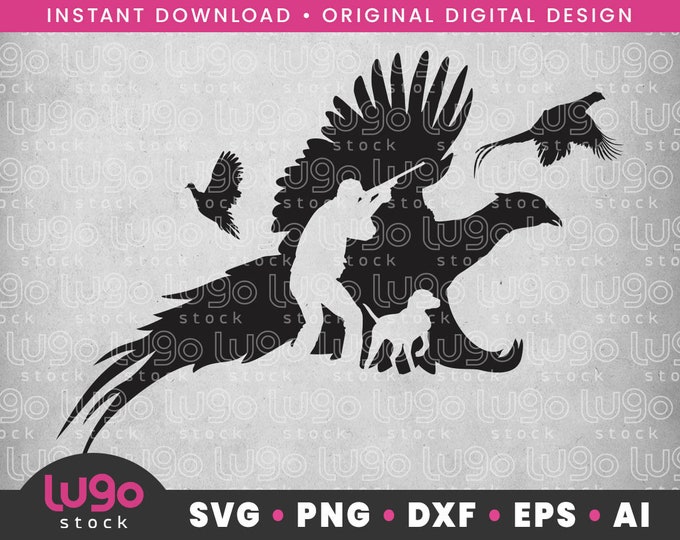 Pheasant Hunting SVG | Bird Hunter Silhouette | Pheasant Svg | Upland ...