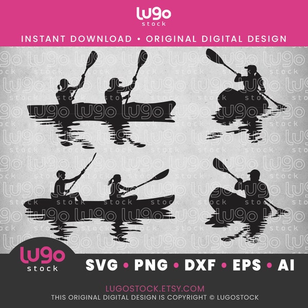 Kayaking Svg - Etsy