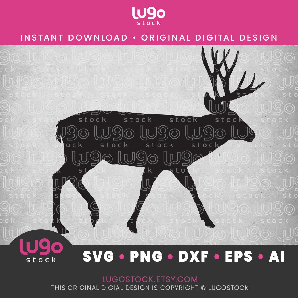 Deer SVG Mule Deer Buck Silhouette Vector Clipart - Etsy