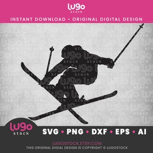 Snow Skiing Silhouette | Ski Svg | Svg Silhouette | Vector Clipart ...