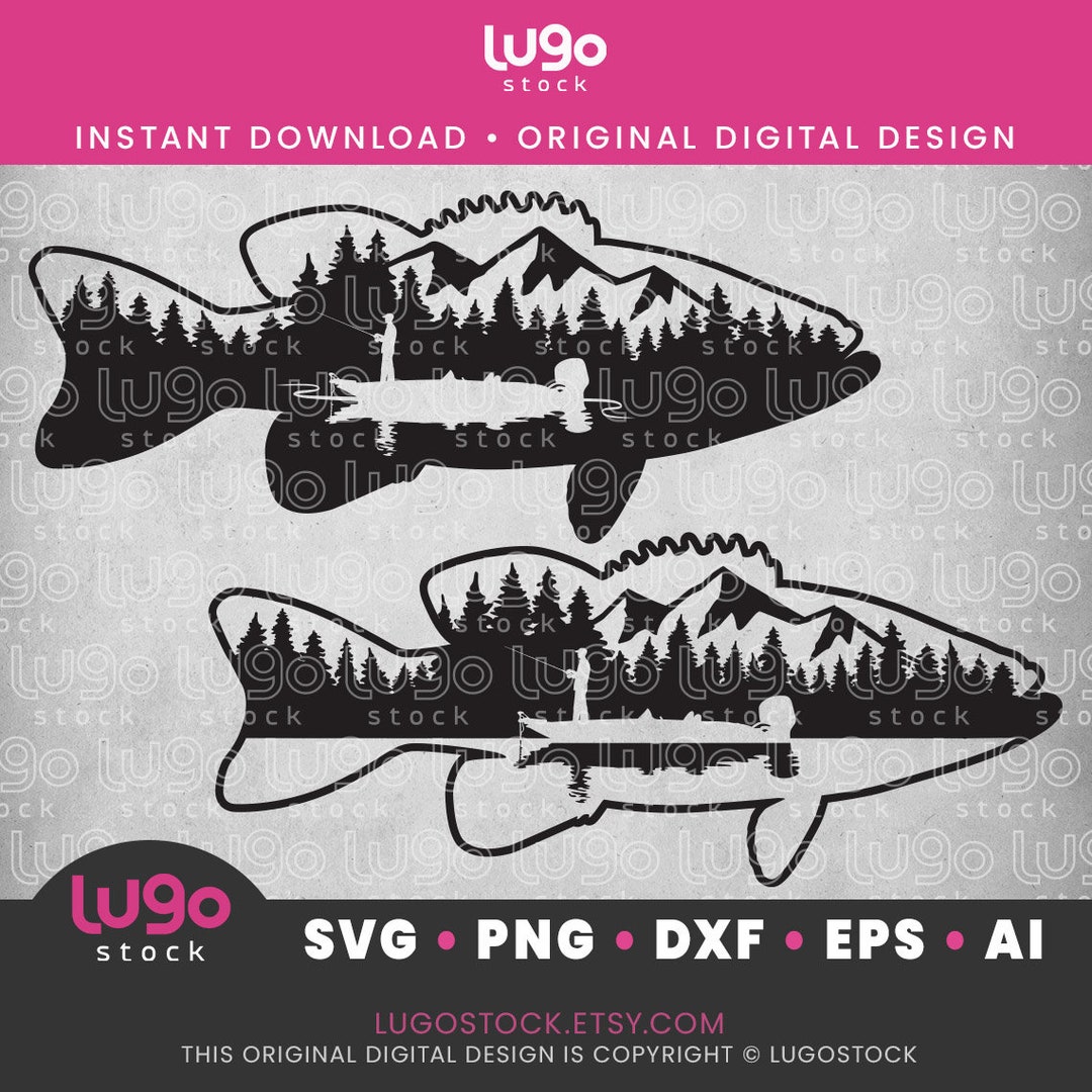 Fishing Svg | Bass Fish Design | Bass Fishing Svg | Bass Boat ...