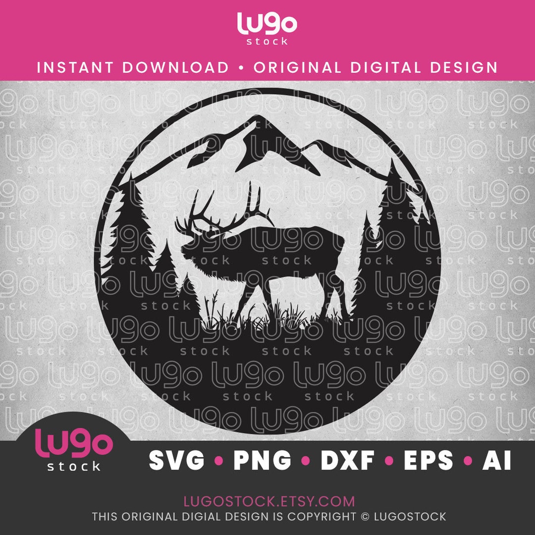Bull Elk Silhouette | Vector Clipart | INSTANT DIGITAL DOWNLOAD | Svg ...